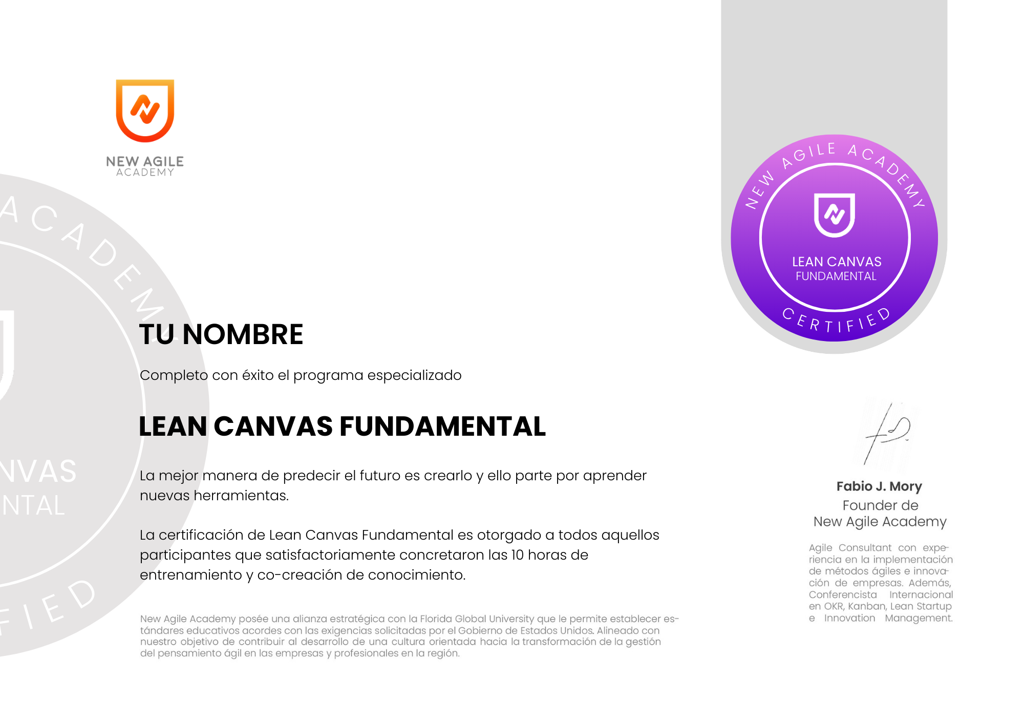 Lean Canvas Fundamental – New Agile Academy